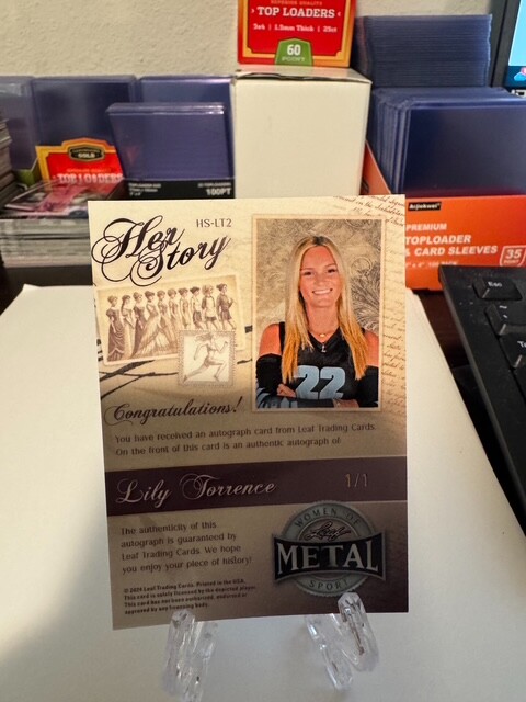 Lily Torrence 2024 Leaf Metal Women Of Sports Orange Auto 1/1 RC Holy ...