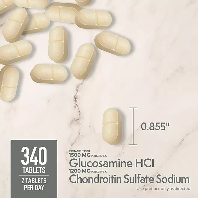 Member's Mark Triple Strength Glucosamine Chondroitin Tablets, 340 ct ...
