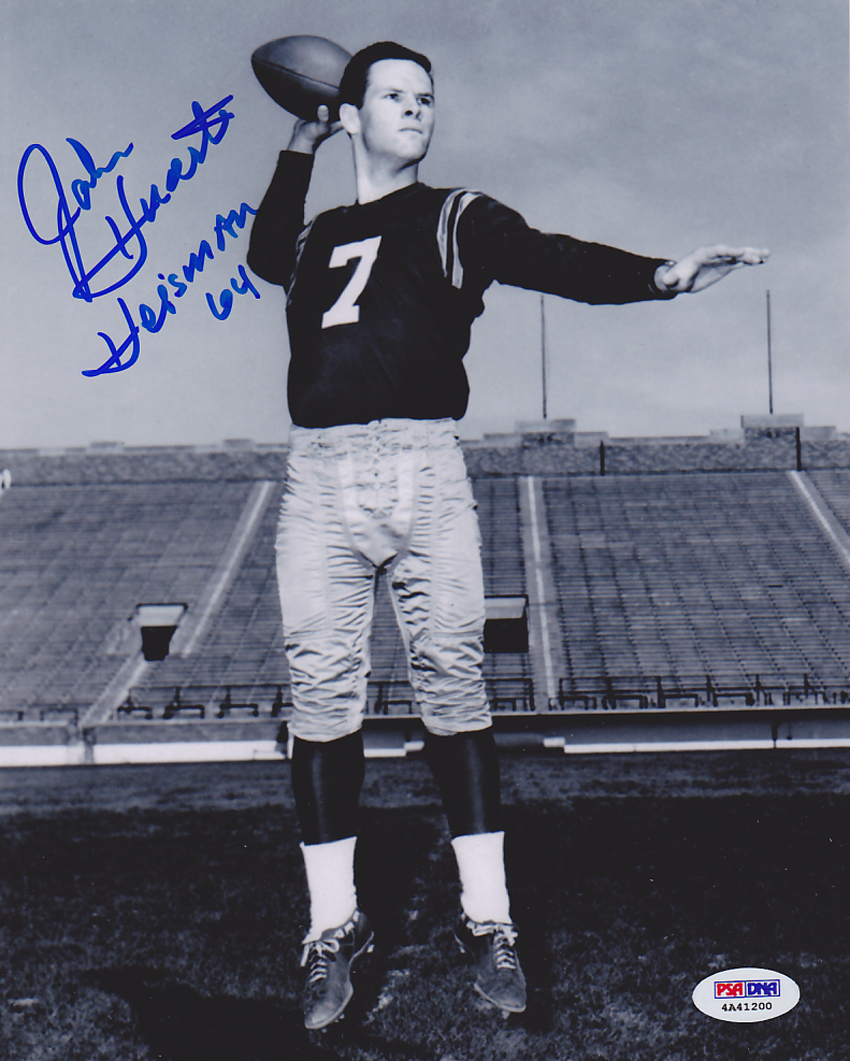 John Huarte SIGNED 8x10 Photo + Heisman 64 Notre Dame ITP PSA/DNA ...
