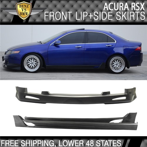 Fits 04-05 Acura TSX JDM Style Front Bumper Lip Spoiler + Side Skirts ...