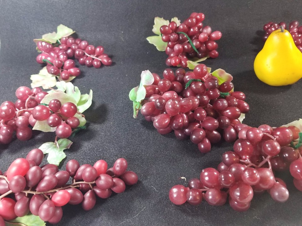 Plastic Rubber Wine Grape Clusters Artificial Faux Fruit Home Décor | eBay