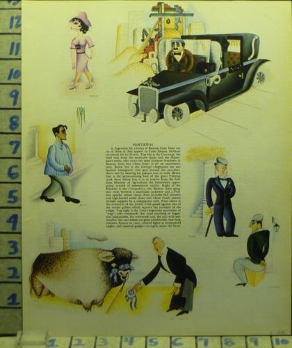 1938 SALAZAR HUMOR CARICATURE BUENOS AIRES SATIRE COMIC CARTOON ART AD ...