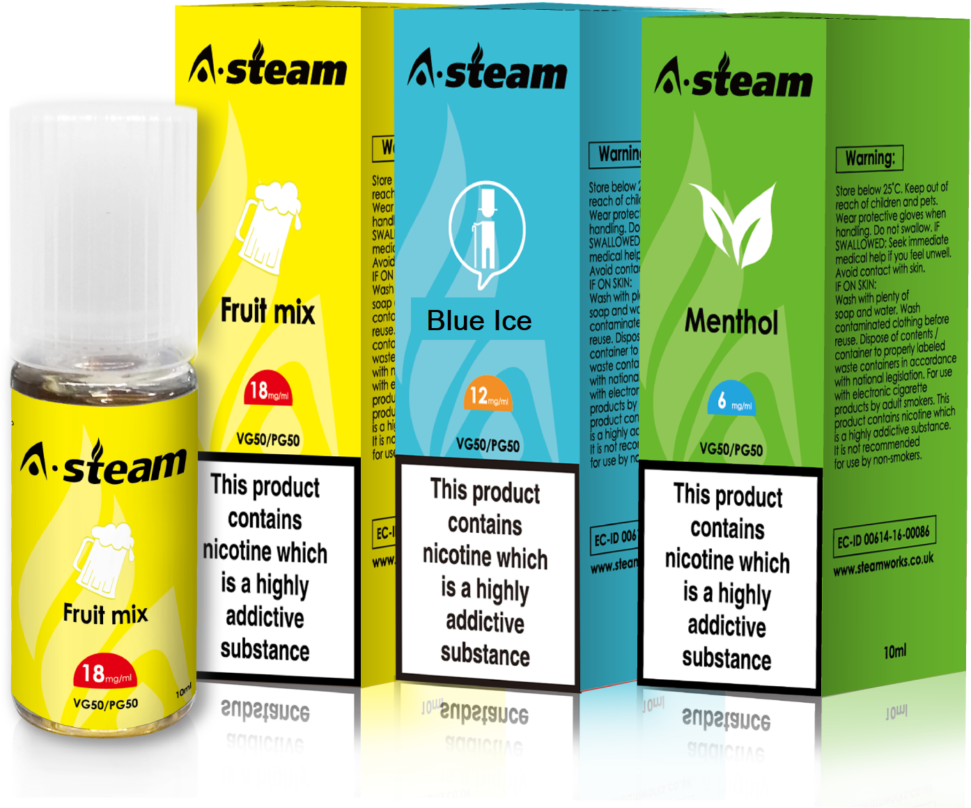 A Steam e Liquid 10ml Premium Vape juice 50/50 3mg, 6mg, 12mg & 18mg ...