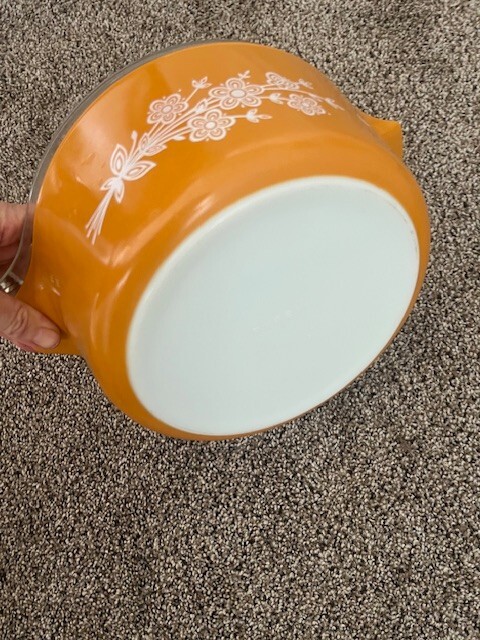 Vintage Pyrex 475-B Butterfly Gold Oval 2.5 Quart Casserole Dish with ...