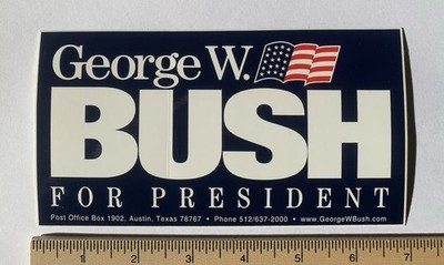 Texas GovernorGeorge W Bush For President Political Campaign Bumper ...