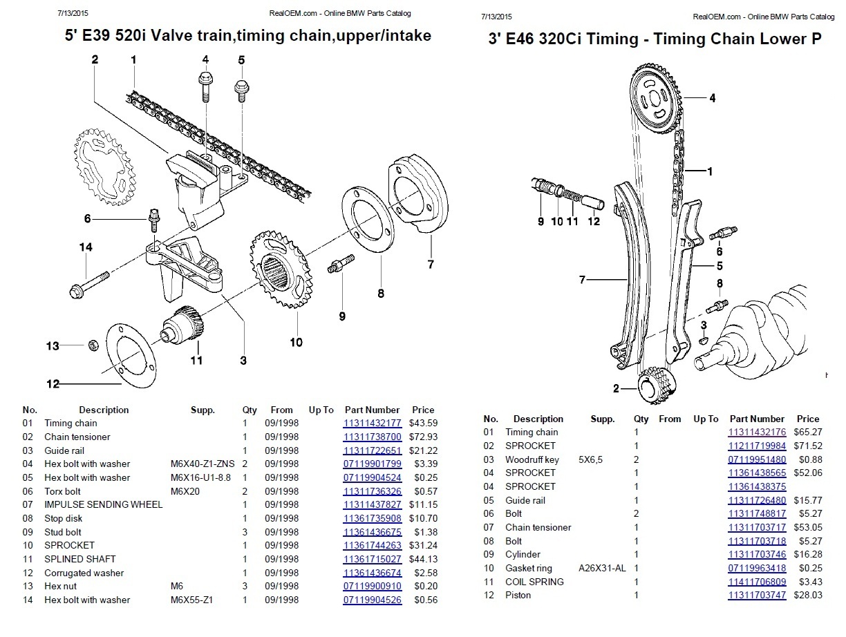 Bmw 330i New 3Pcs Timing Rail KIT11311722651 For BMW E36 Chain Guide