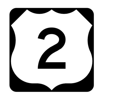 US Route 2 Sticker R1870 Highway Sign Road Sign | eBay