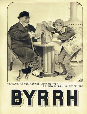publicité Advertising AD 0223 1936 Byrrh apéritif ms rentes vont monter ...