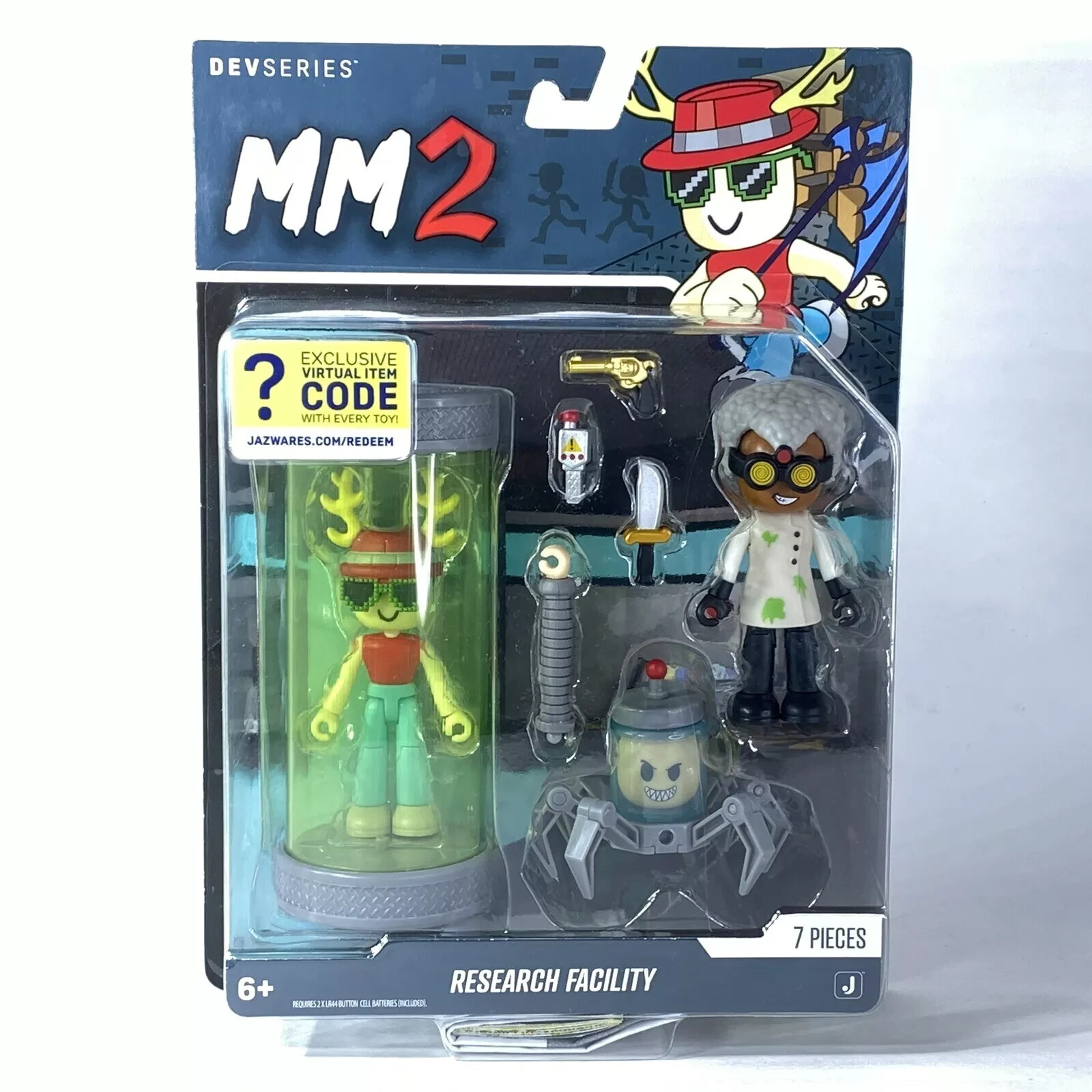 Jazwares Roblox DEV Series MM2 Research Facility Figure Set Virtual ...