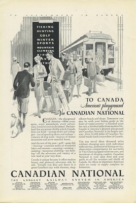Canadian National Railroad To Canada American Playground 1929 Vintage