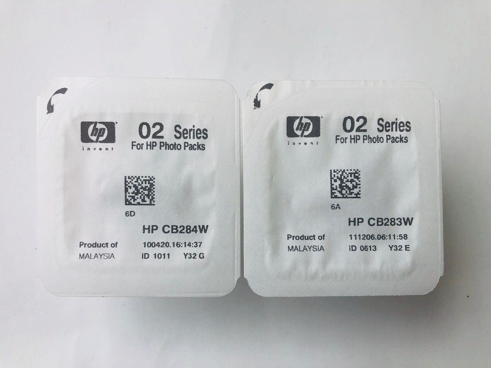 Genuine HP 02 Series Ink cartridges CB283W CB284W OEM sealed Expired ...