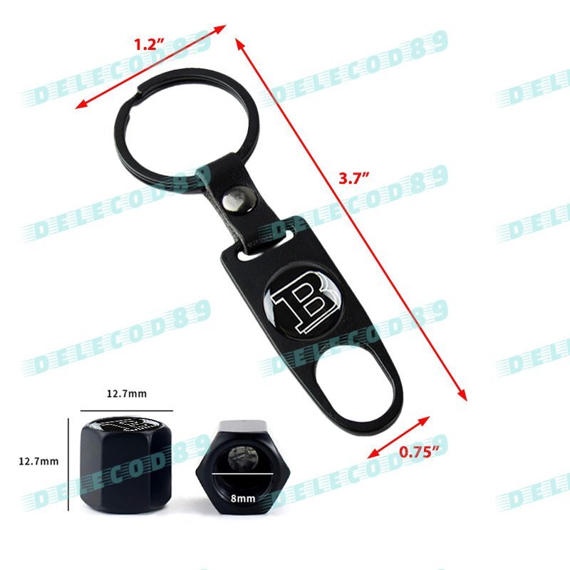 VALVE STEM CAPS KEYCHAIN KEYRING WHEEL TIRE FOR BRABUS AMG MERCEDES KEY ...