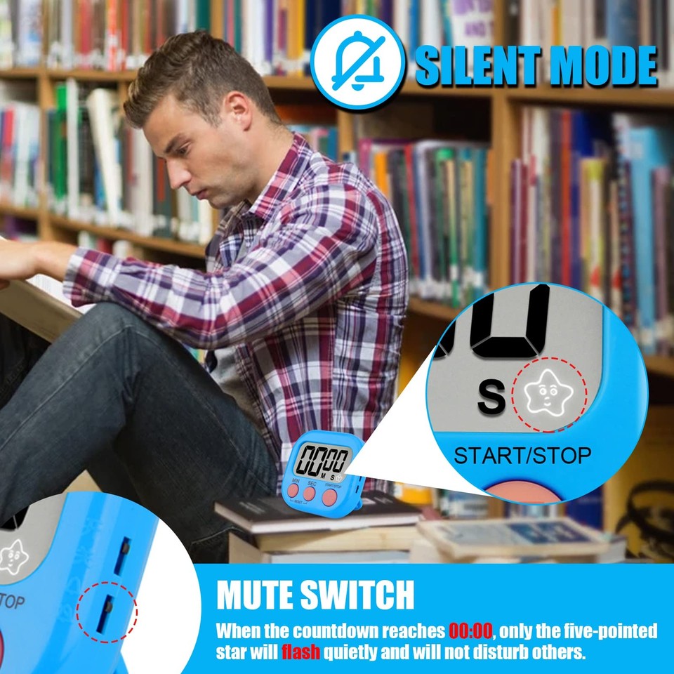 6 Pack Multi-Function Electronic Timer - Magnetic Digital Timers Big LCD Disp... | eBay UK