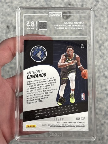 TAG 8.5 2022-23 Revolution #46 ANTHONY EDWARDS Chinese New Year EMERALD ...