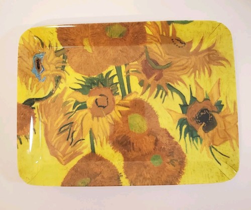 Vincent van Gogh "Sunflowers" Melamine Tray Desserts Appetizers 9.5" × ...
