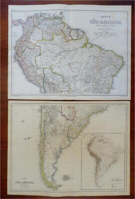 South America Brazil Peru Chile Argentina 1873 Ravenstein detailed 2 ...