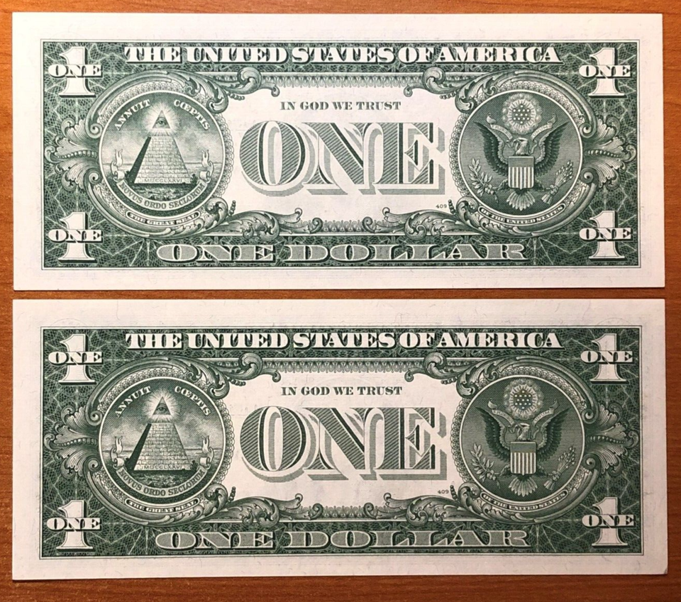 1957A $1 Silver Certificate (Blue Seal) Block N-A , Gem Uncirculated (2 ...