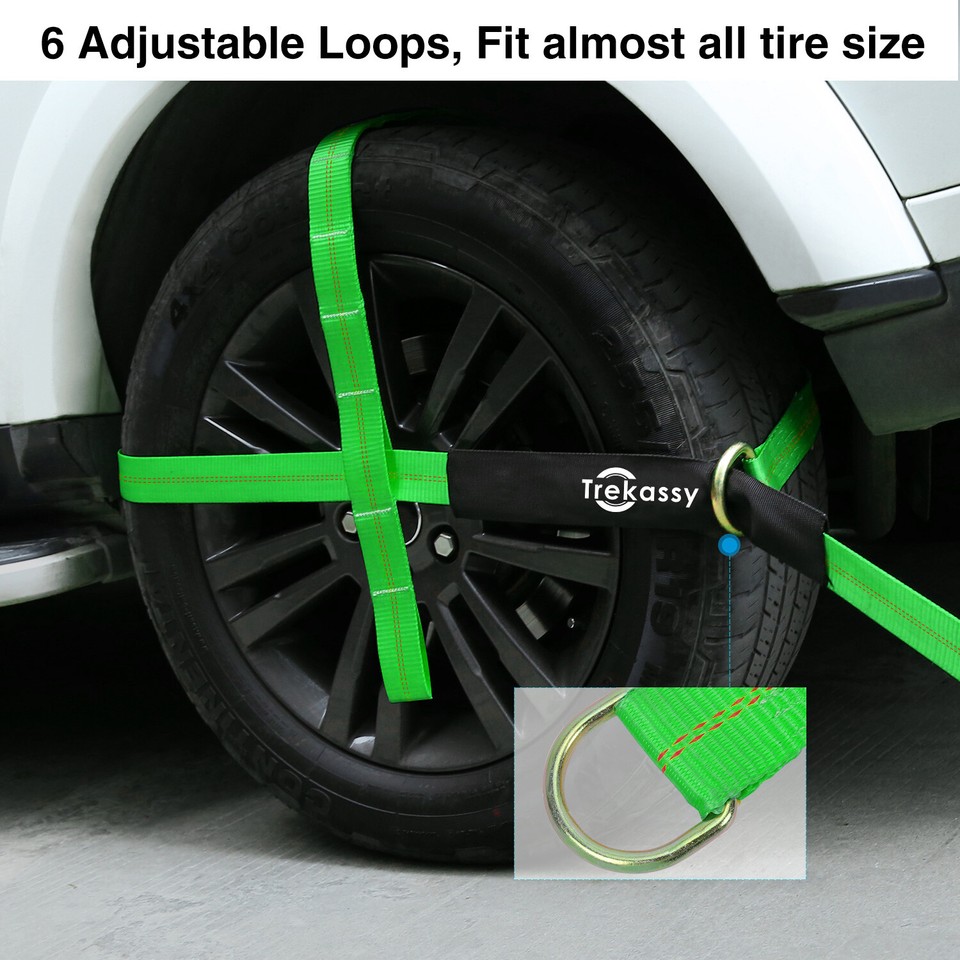 4 Pack Tire Straps Car Trailer Tie Down Ratchet Strap Car Hauler Tie ...