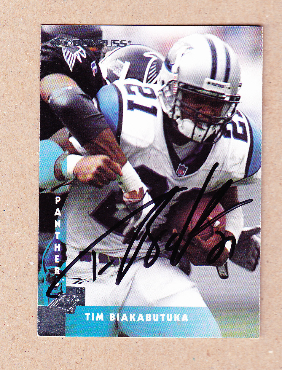 Tim Biakabutuka signed 1997 Donruss card #33-Carolina Panthers | eBay