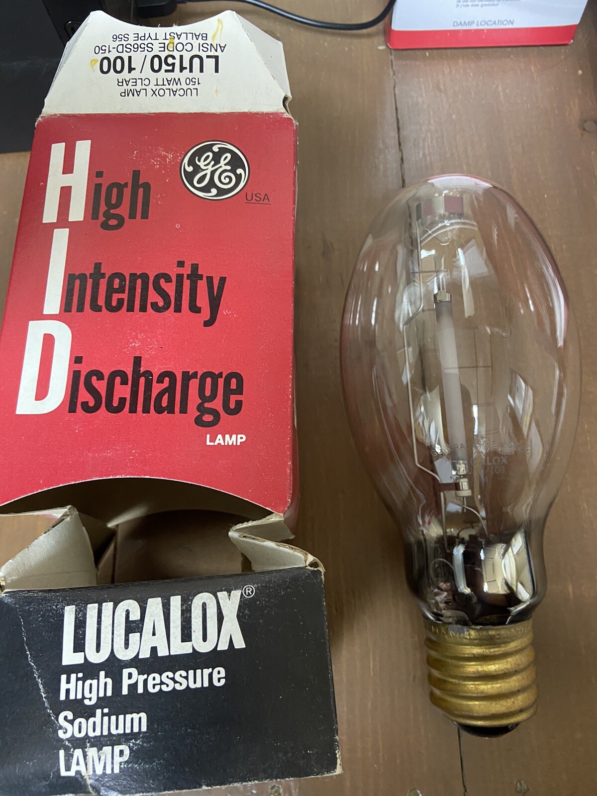 GE LUCALOX 150 Watt High Pressure Sodium Lamp ED28 Shape E39 MOG Base ...