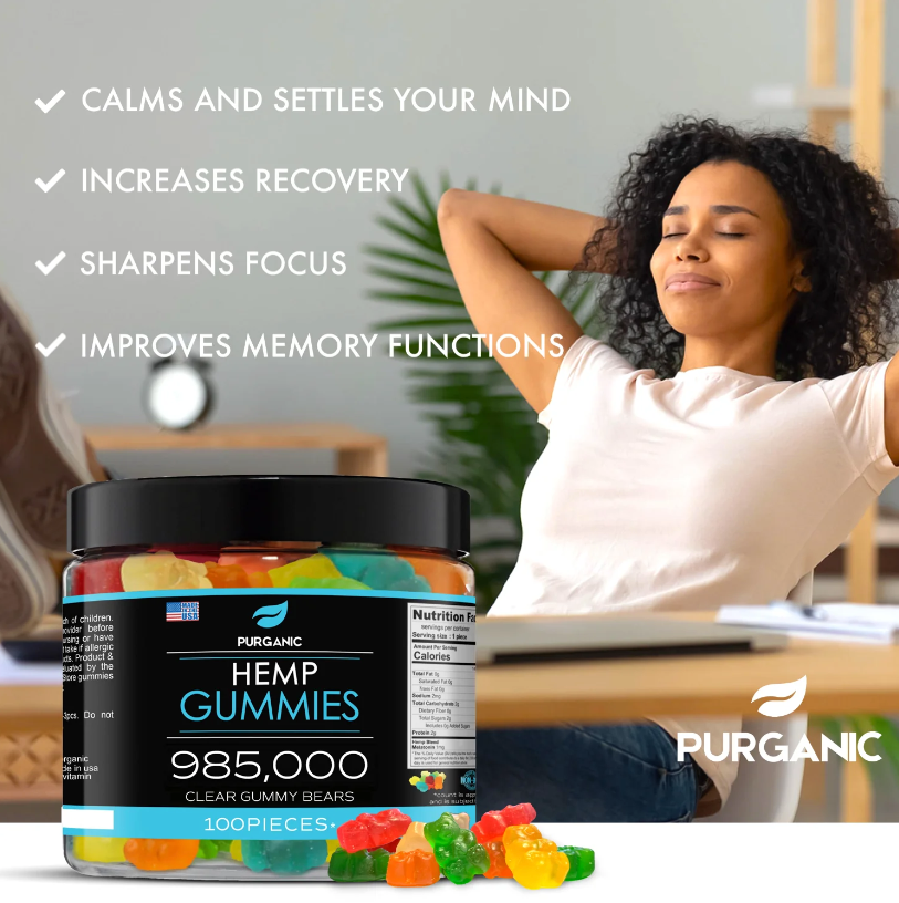 High Potency Gummies Pain, Stress, Anxiety, 100 Cts -USA Made, FAST ...