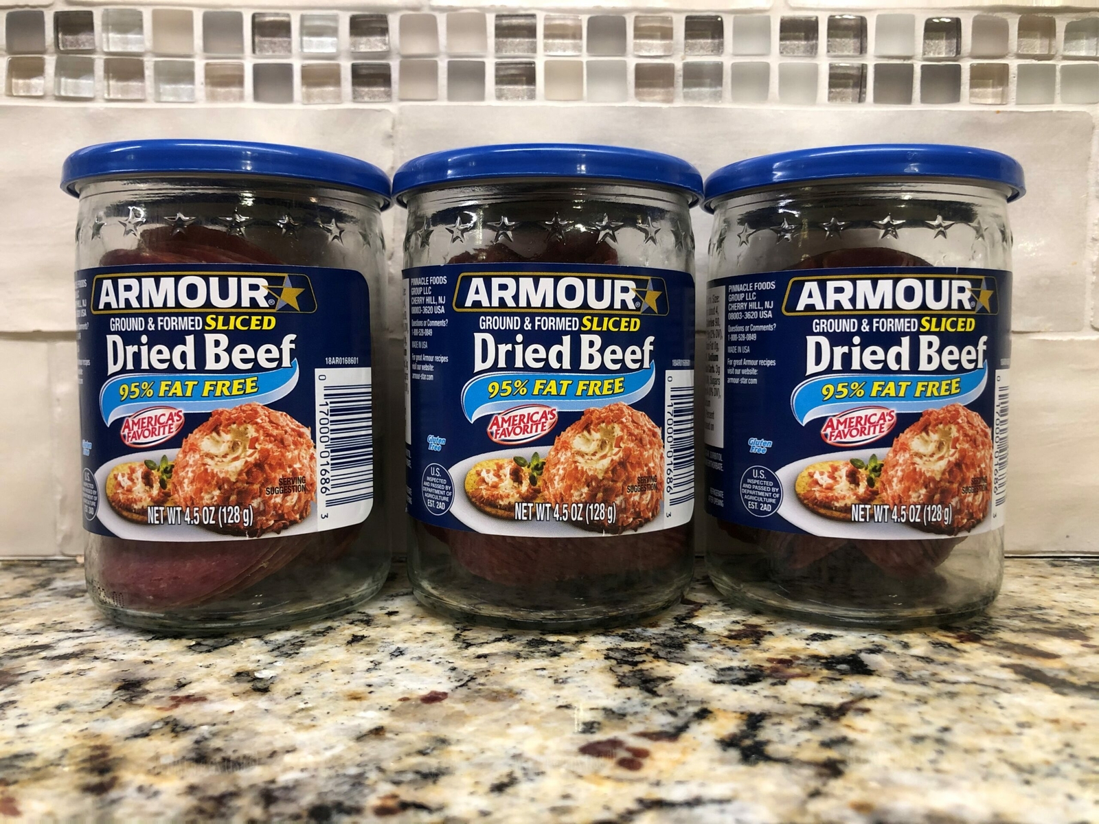 3 JARS Armour Star Chipped Sliced Beef Dried 4.5 oz Glass Jar Gravy SOS ...