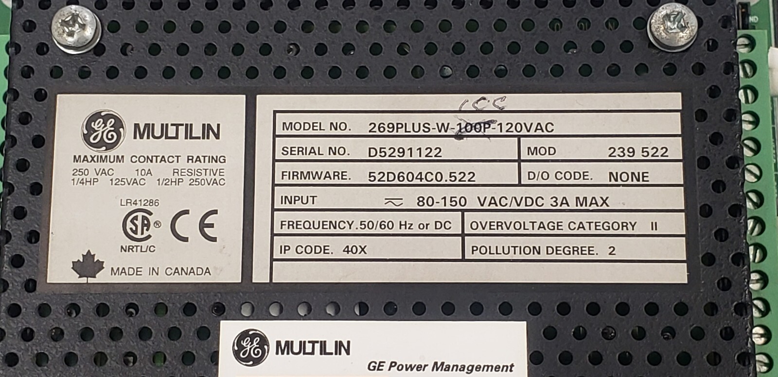 GE Multilin 269 PLUS Protection Relay, Used | eBay
