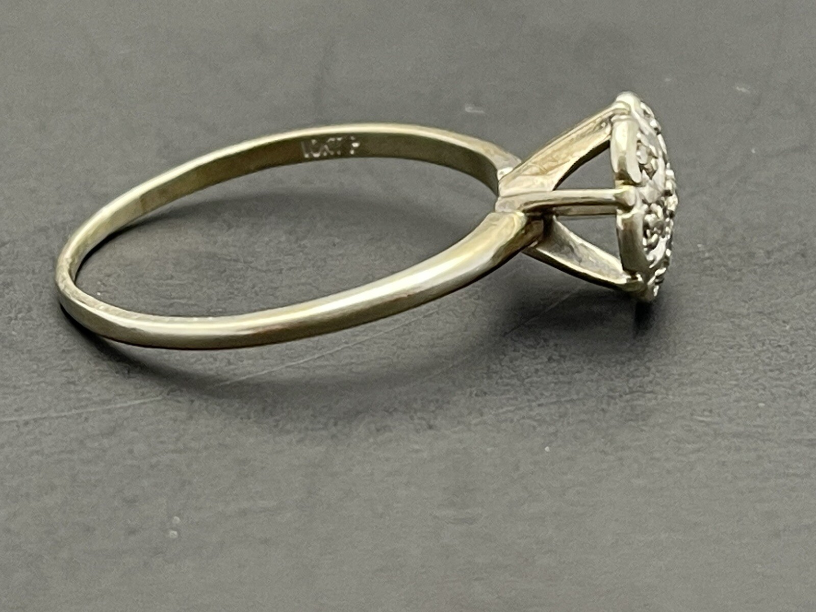 Estate Vtg 10k White Gold Cluster Cocktail Engagement Ring Size 11.75 ...