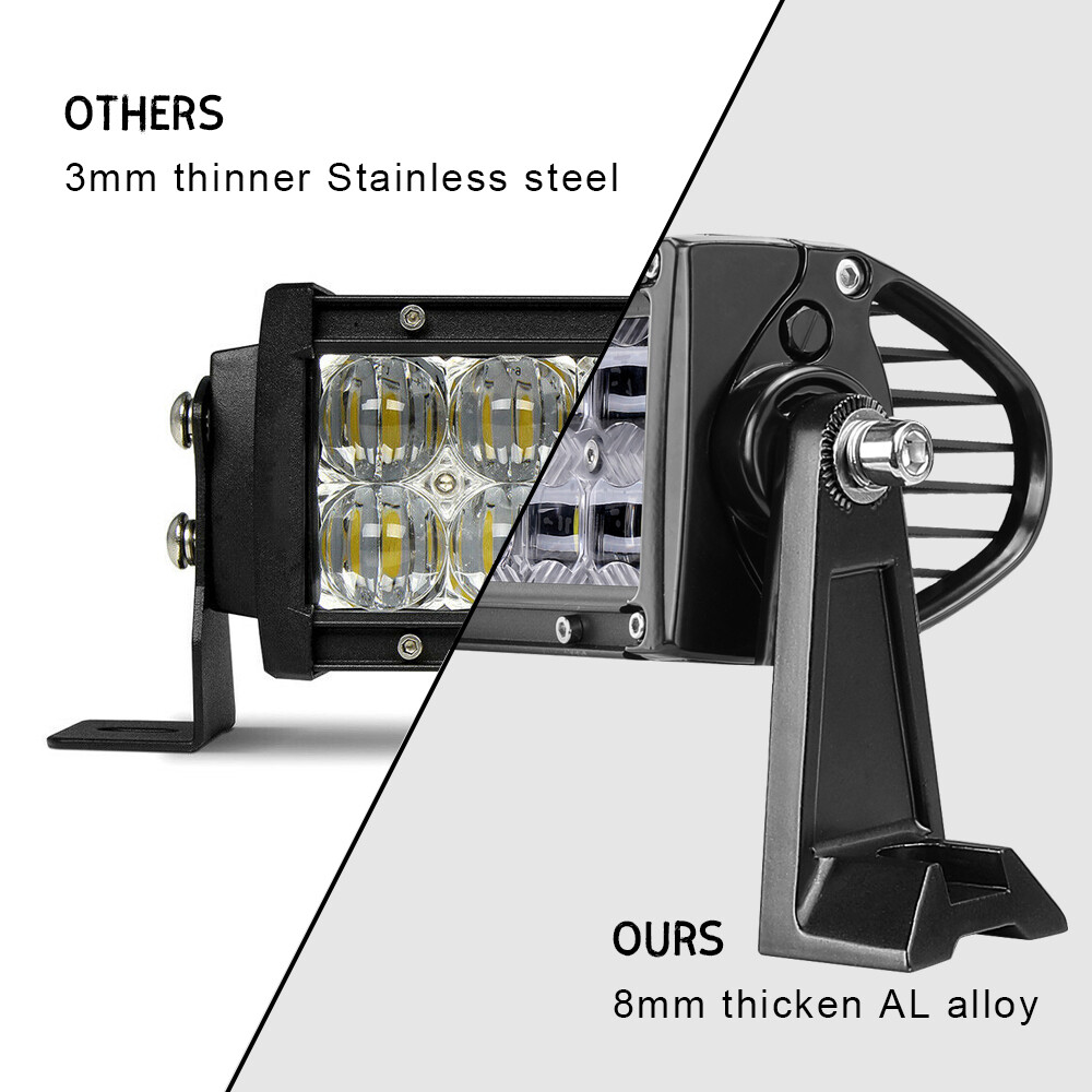 2PC LED Light Bar Mounting Brackets 360° Side Rotating Holder Universal ...