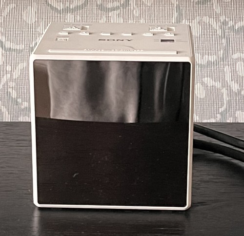 Sony Cube FM/AM Radio Alarm Clock ICF-C1 White TESTED WORKING | eBay