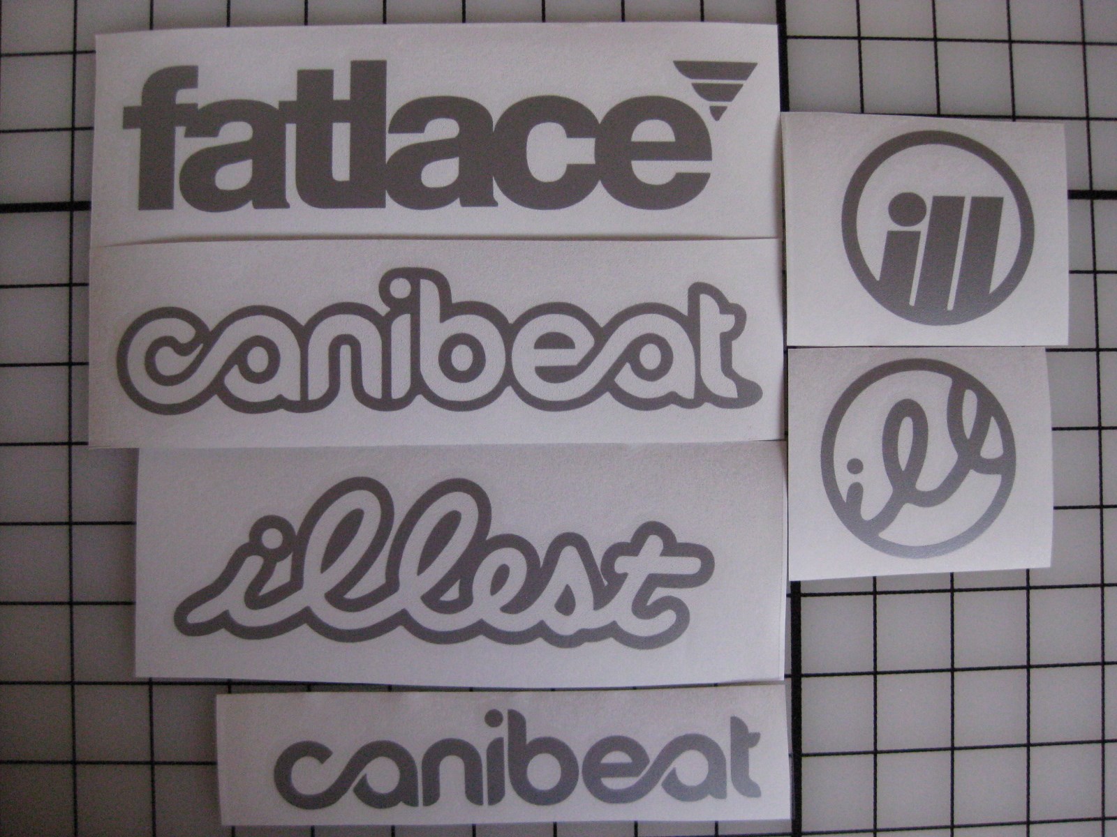 6 Sticker Pack1 SILVER Vinyl Decal Fatlace illest Canibeat JDM Drift ...