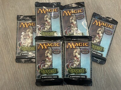 6X *Empty* Torment Magic the Gathering Booster Pack mtg wrapper Package ...