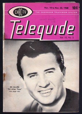 1968 CANADIAN TELEGUIDE TV~ED ALLEN EXERCISE TELEVISION HOST~HALF PAGE ...