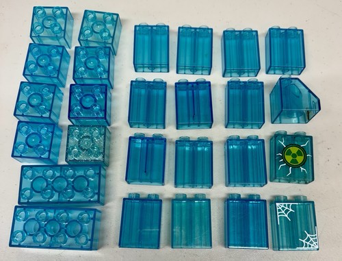 26 Piece LOT Lego DUPLO Clear Translucent Variety Blue Gems Windows ...