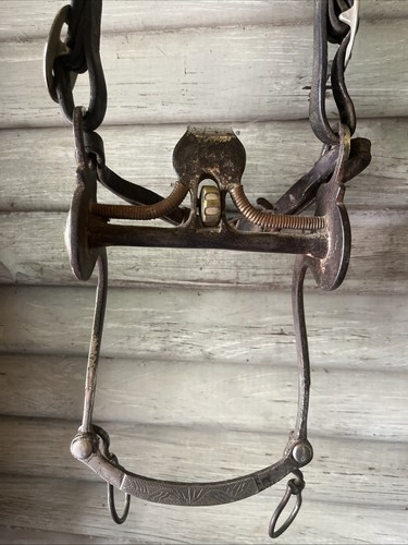 Vintage Spade Bit On Cool Old One Ear Spotted Headstall | eBay