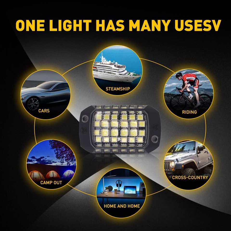 8X 36-LED Light Car Underbody Underglow Yacht Reverse Dome Lamp Light ...