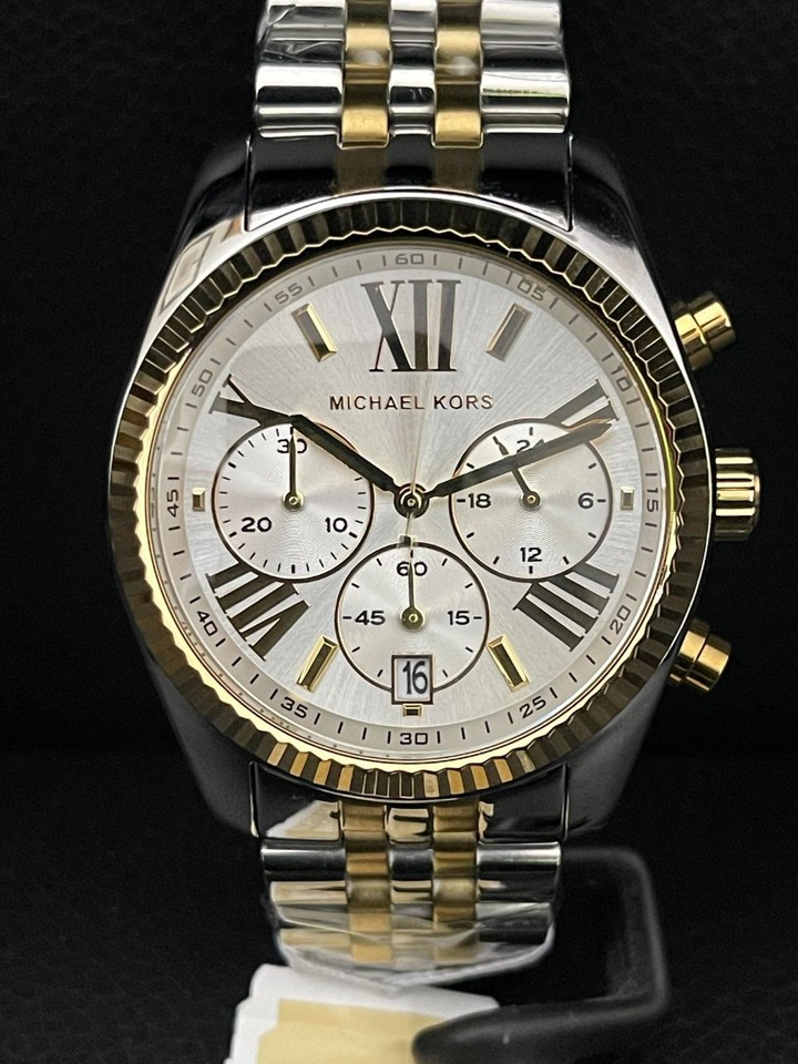 Orologio unisex bicolore MICHAEL KORS MK5955 Lexington 38 mm FULL SET ...