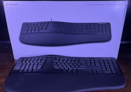 Microsoft LXM-00001 Model 1878 Wired USB Ergonomic Keyboard Black ...