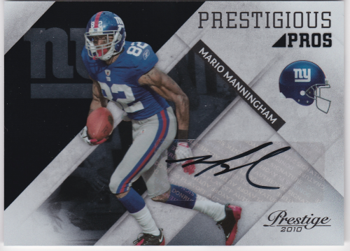 2010 Prestige Prestigious Pros Autographs #31 Mario Manningham Auto ...