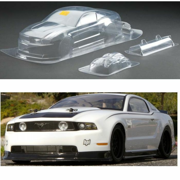 HPI 1/10 RC Car BODY Shell 2011 FORD MUSTANG -CLEAR- UNPAINTED #106108 ...