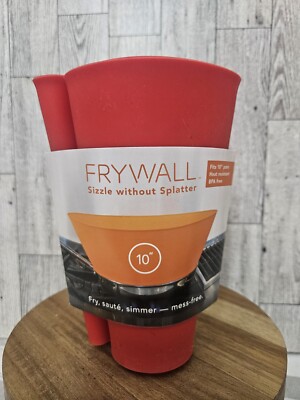Frywall 10 inch Splatter Protection Silicone Cooking Grease Guard Red ...