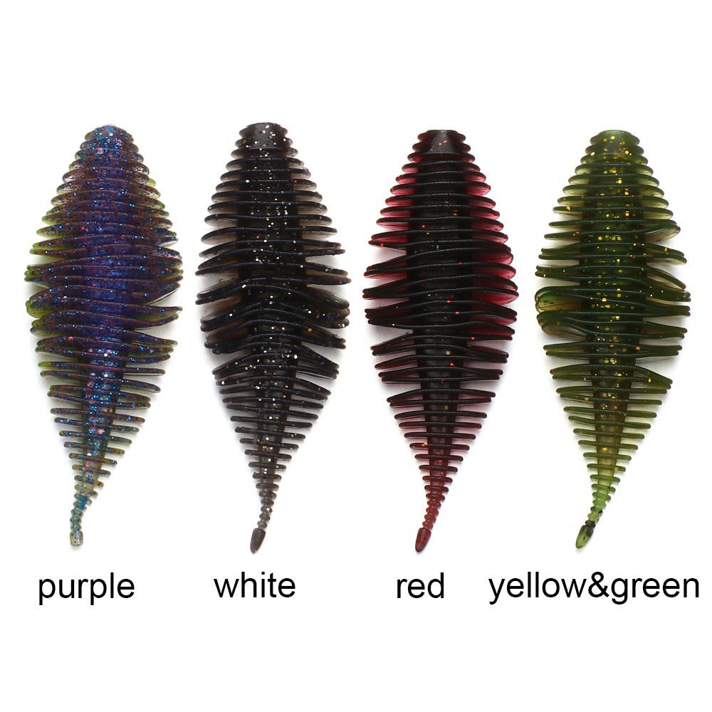 Fish Rubber Worm 7.4mm 5.3g Silicone Baits Fishing Lure Swimbait Soft ...