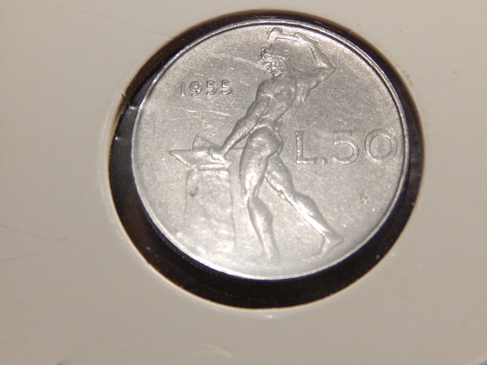 L.50 - 1955 R Italian - Italy Coin Lire Repvbblica Italiana | eBay
