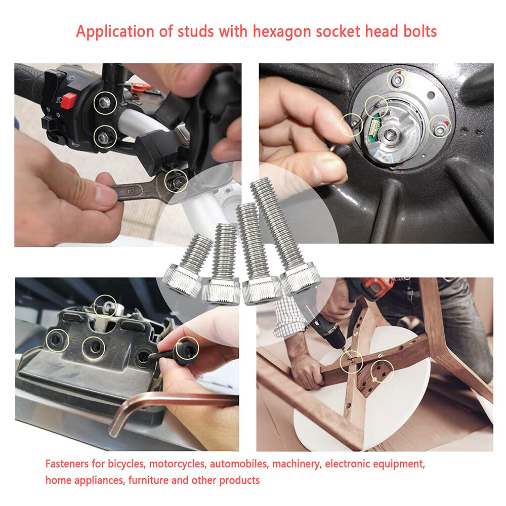 402pcs M3 Hexagon Socket Cap Head Screws Allen Bolt Nut Set A2 ...
