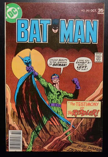 BATMAN #292 NM- (9.2) - Off-White Pages *RIDDLER APPEARANCE & BATTLE ...
