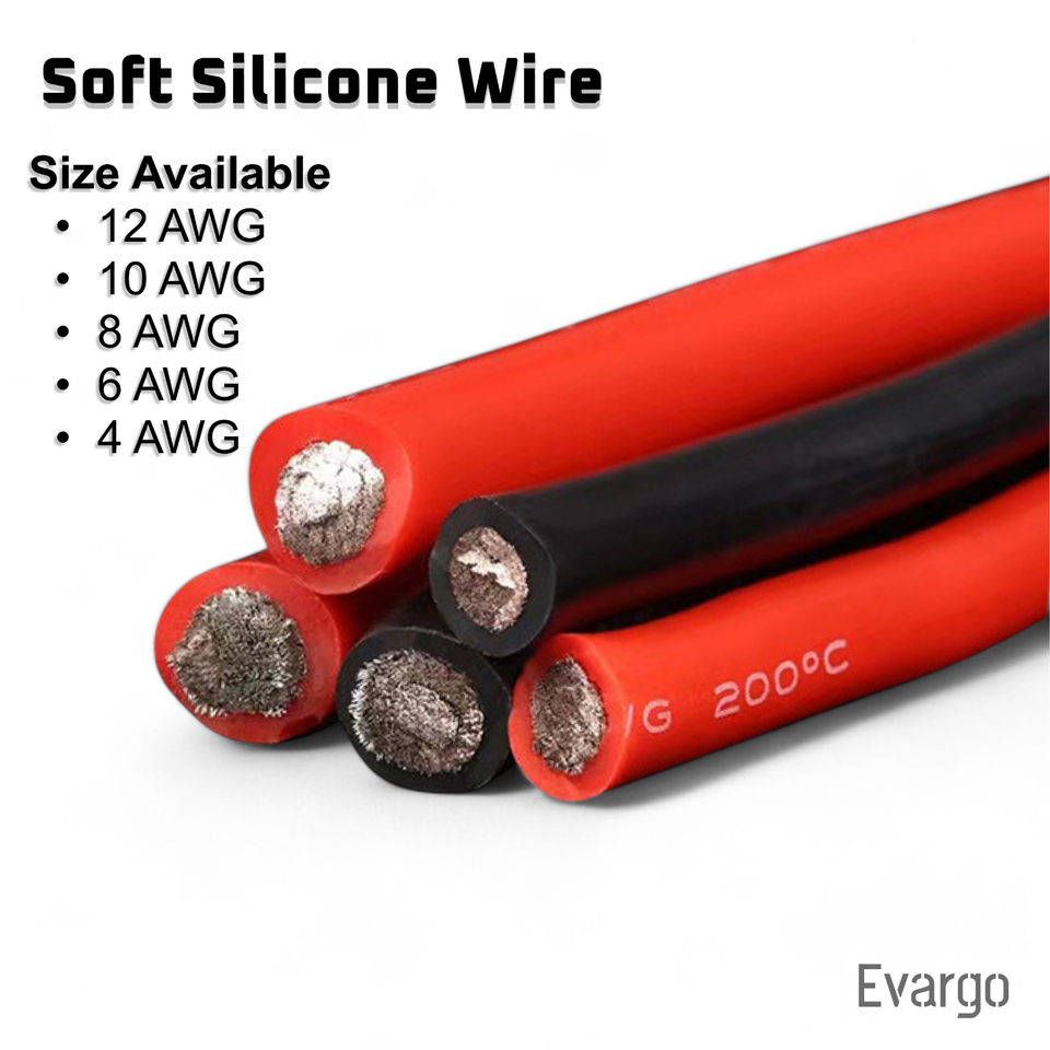 Flexible Soft Silicone Wire Black Red Cable 4/6/8/10/12 AWG UK Seller ...