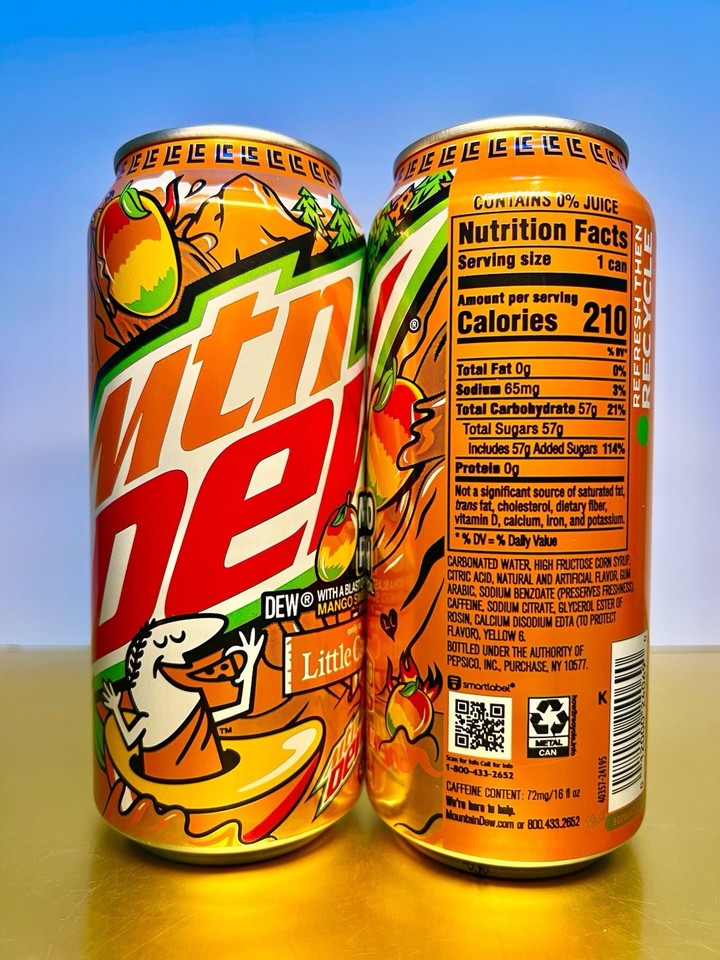 🥭New Limited Edition Mountain Dew Little Caesars MANGO RUSH Sweet Heat ...