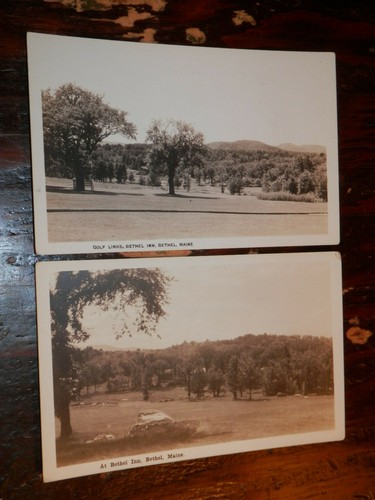 BETHEL MAINE - 2 RARE OLD REAL-PHOTO RPPC POSTCARDS - GOLF LINKS BETHEL ...
