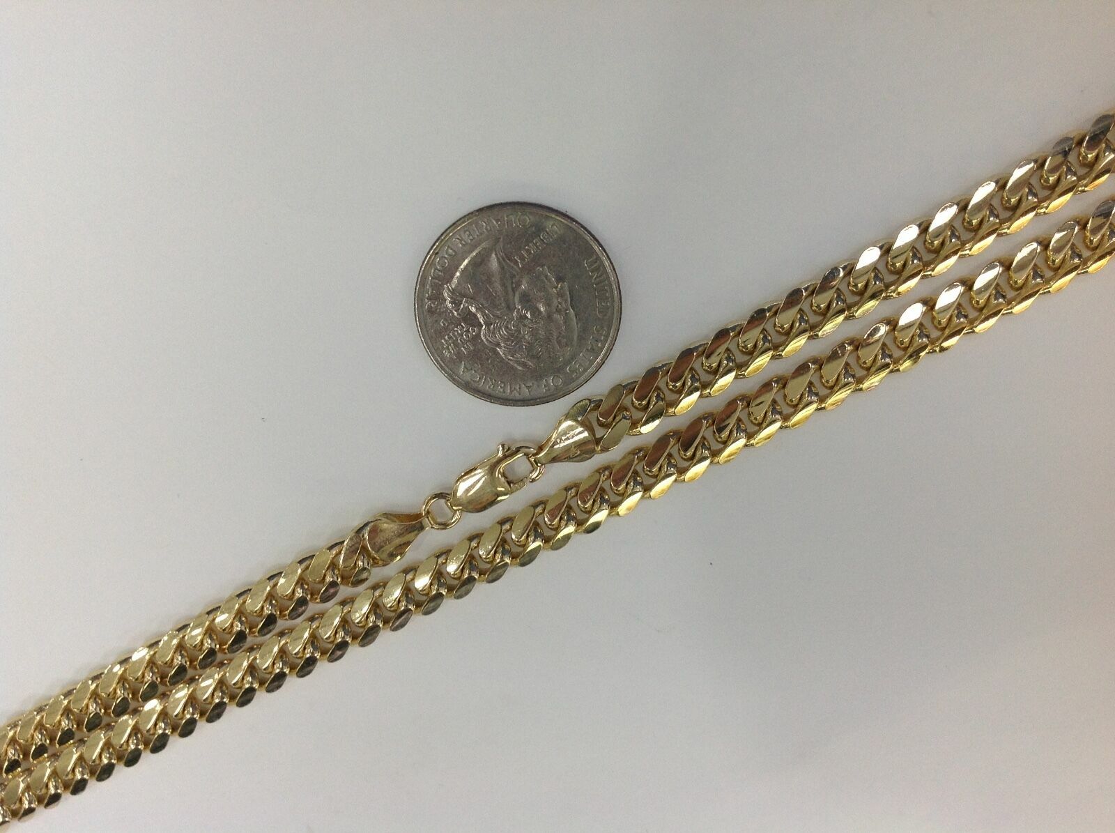 6MM 14K SOLID MIAMI CUBAN LINK WOMEN'S/MEN'S NECKLACE CHAIN 24"-30 ...