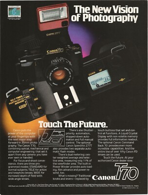 Vintage Print Ad Canon T70 35mm Camera - The New Vision Of Photography ...